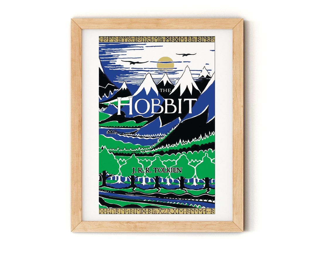 The Hobbit Poster, J.R.R. Tolkien, Book Cover, Art Print, Poster, Book ...