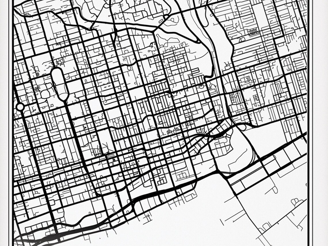 Map of Toronto Toronto Map Print Black and White Map - Etsy