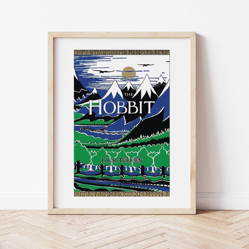The Hobbit Book Cover Art Print: J.R.R. Tolkien Illustration - Etsy