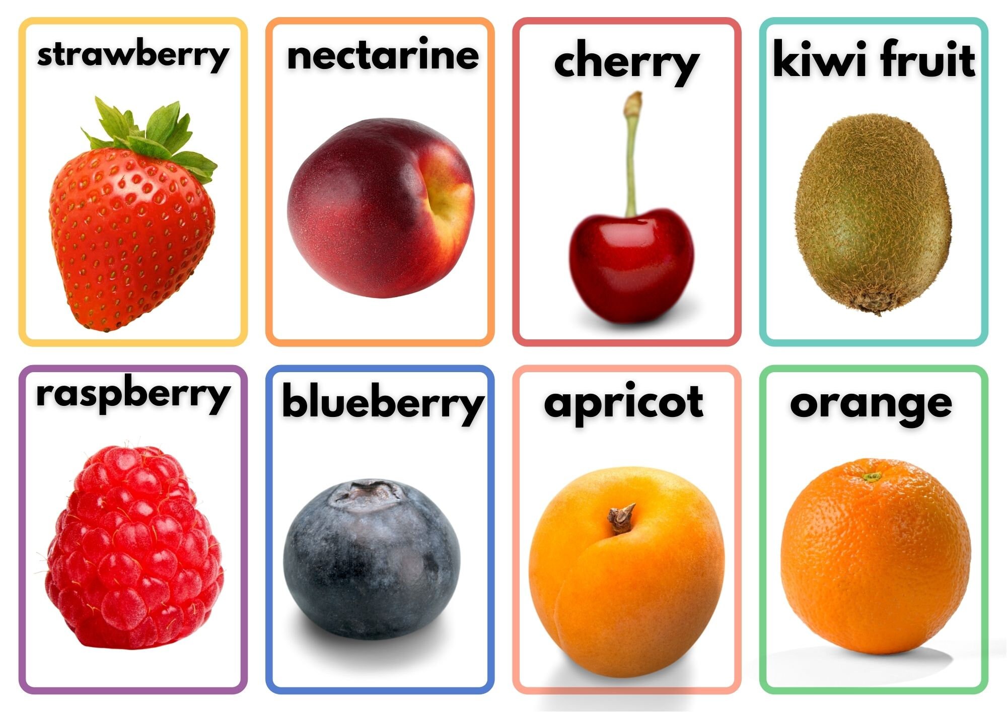Educational Flashcards, Fruit Discovery - Etsy