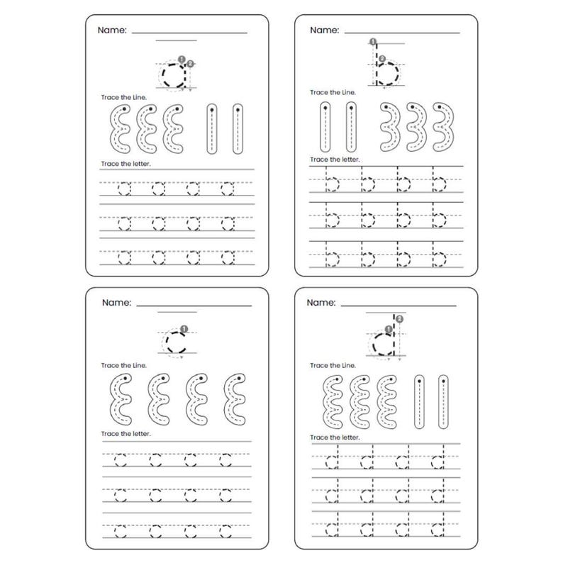 Lower Case Alphabet Tracing Workbook Printable Letter Formation ...