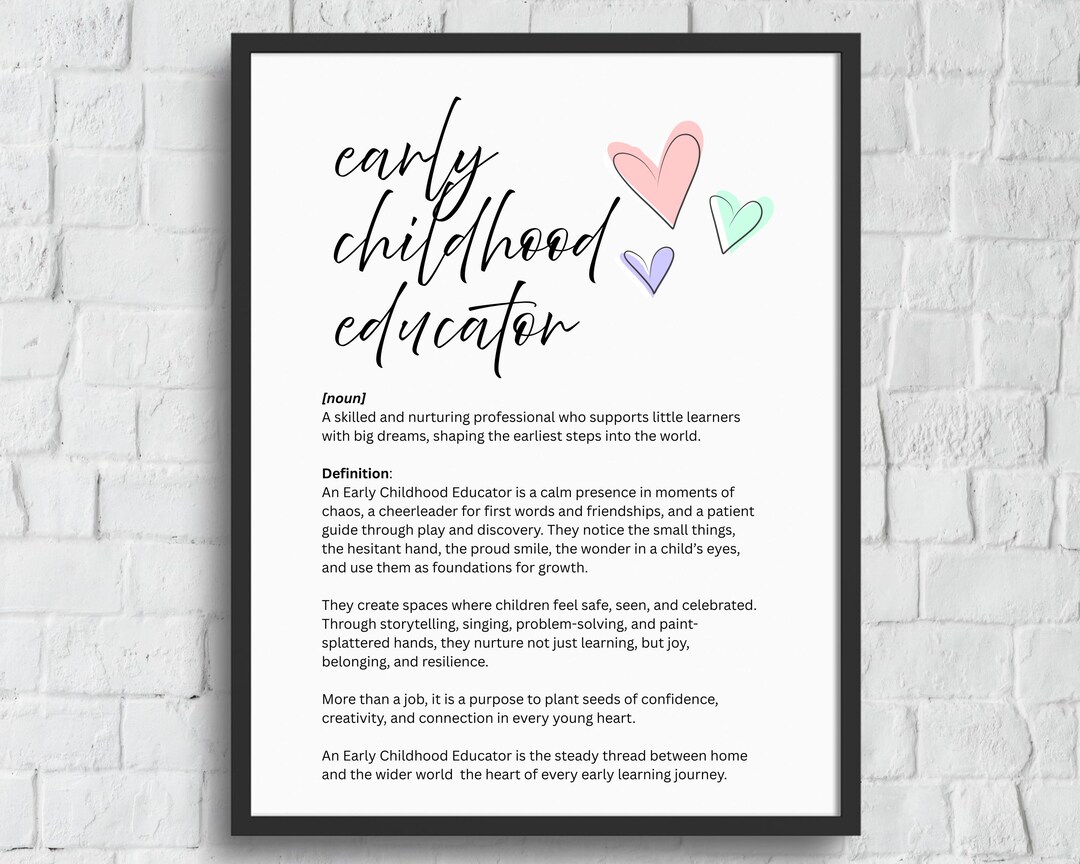 Early Childhood Educator Definition Print - Teacher Appreciation ...