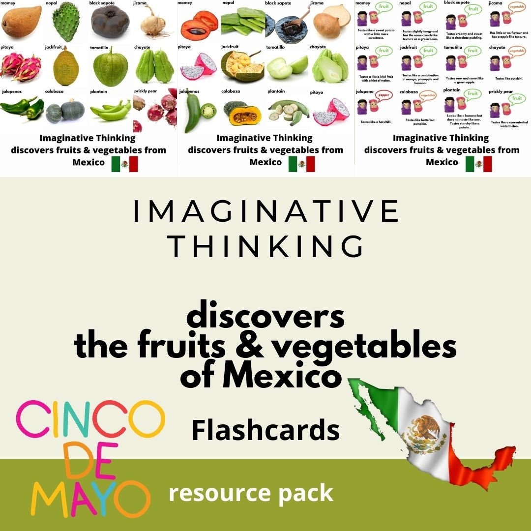 Flashcards Educativas, Frutas y Verduras de México - Etsy México