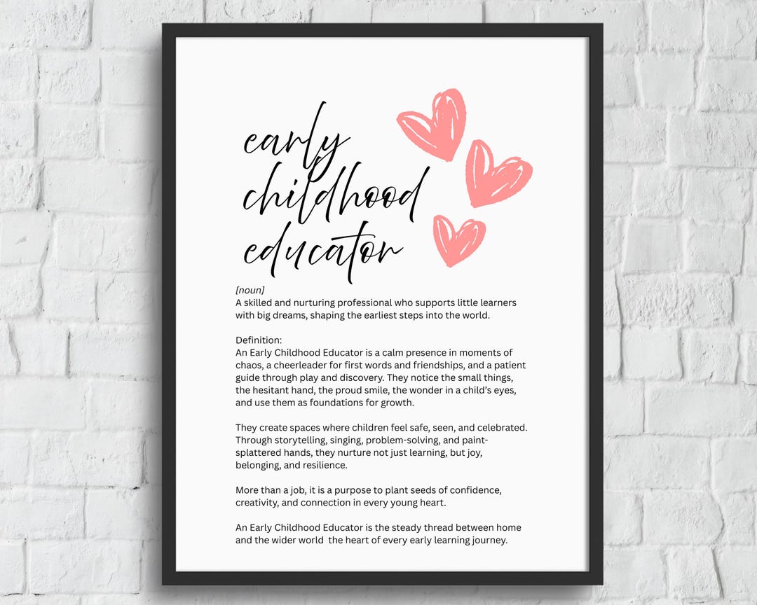 Early Childhood Educator Definition Print - Inspirational Wall Art ...