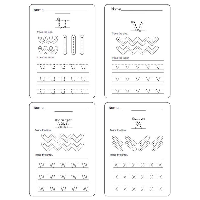Lower Case Alphabet Tracing Workbook Printable Letter Formation ...