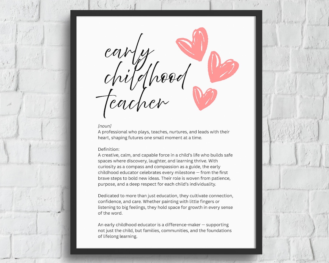 Early Childhood Teacher Definition Print – Educator Gift (digital ...