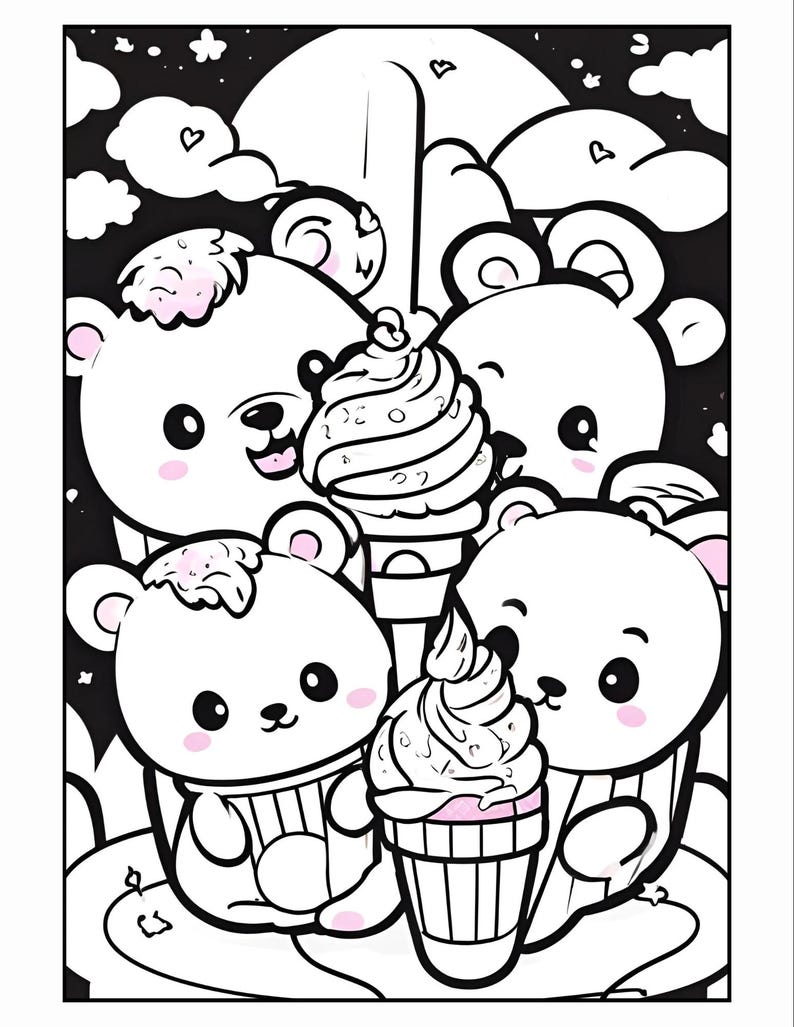 Kawaii Coloring Pages | 20 Pages | Cute Coloring Pages | Adorable ...