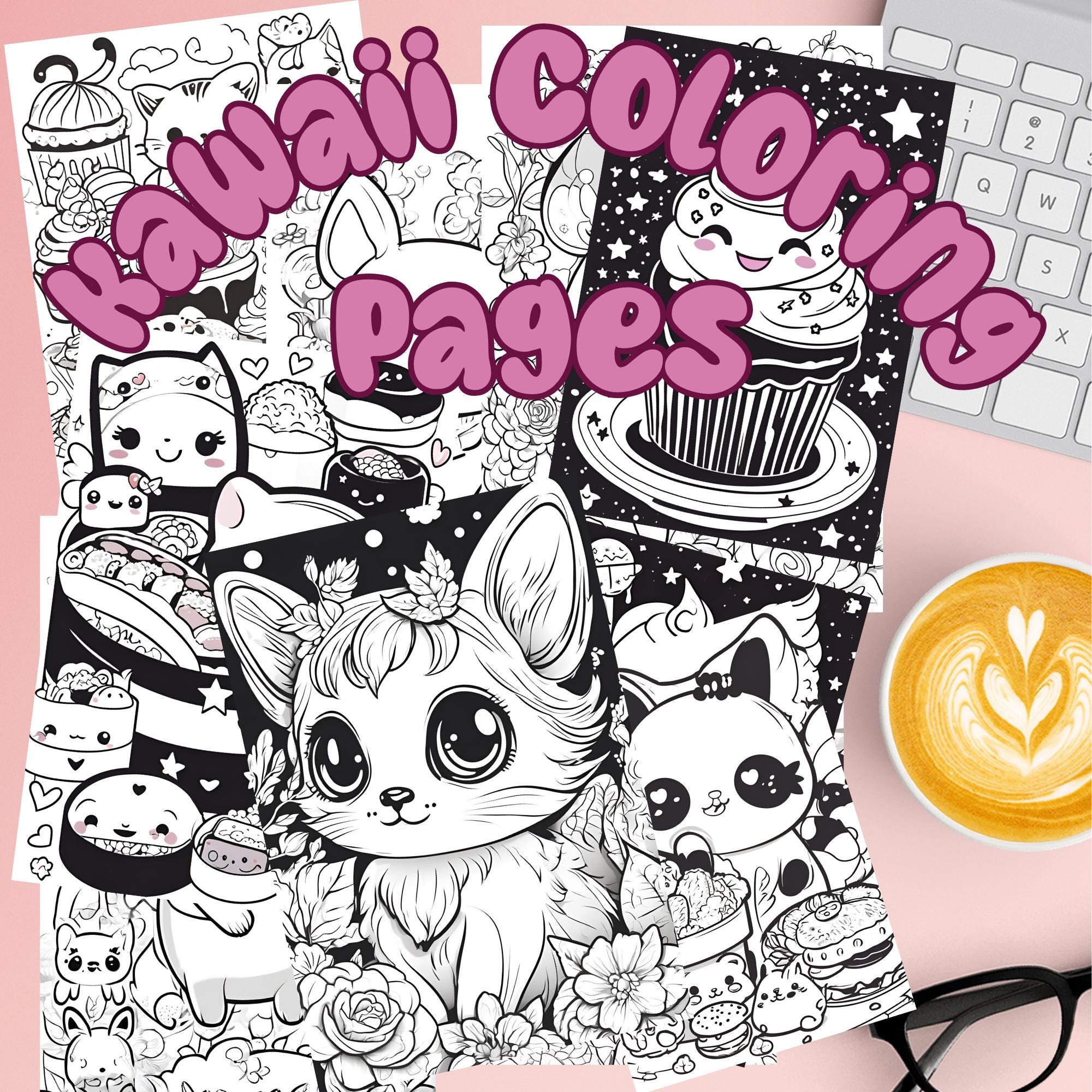 Kawaii Coloring Pages | 20 Pages | Cute Coloring Pages | Adorable ...