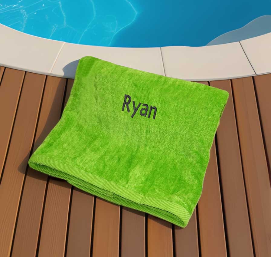 Embroidered Beach Towel, Personalized Monogram, 100% Cotton, 30x60 - Etsy