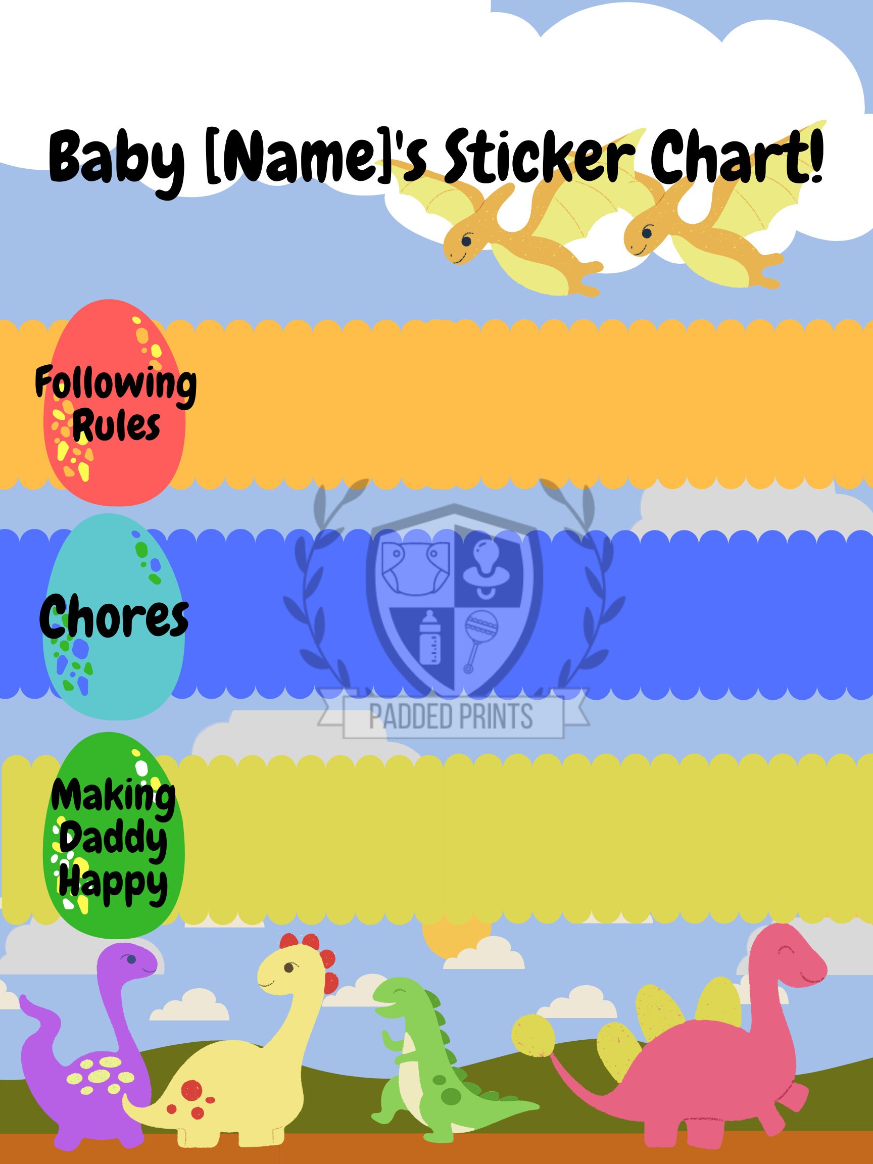 Dinosaur Sticker Chart - Etsy