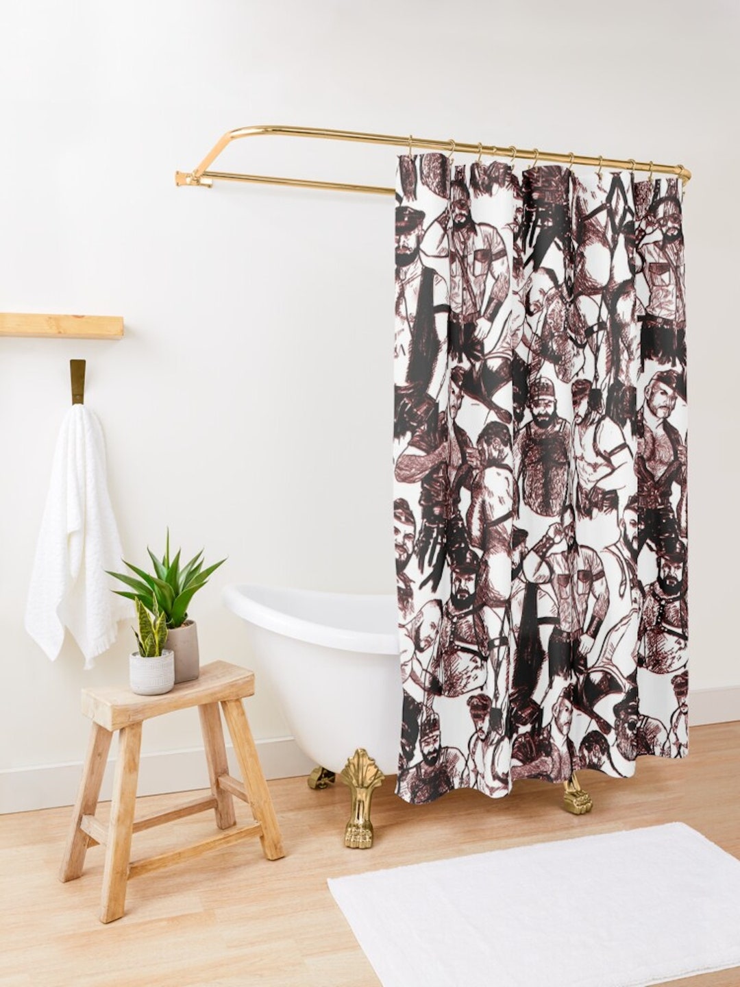 Bed and Bath, LEATHER MEN Shower Curtain, Bathmat, Towel - Etsy