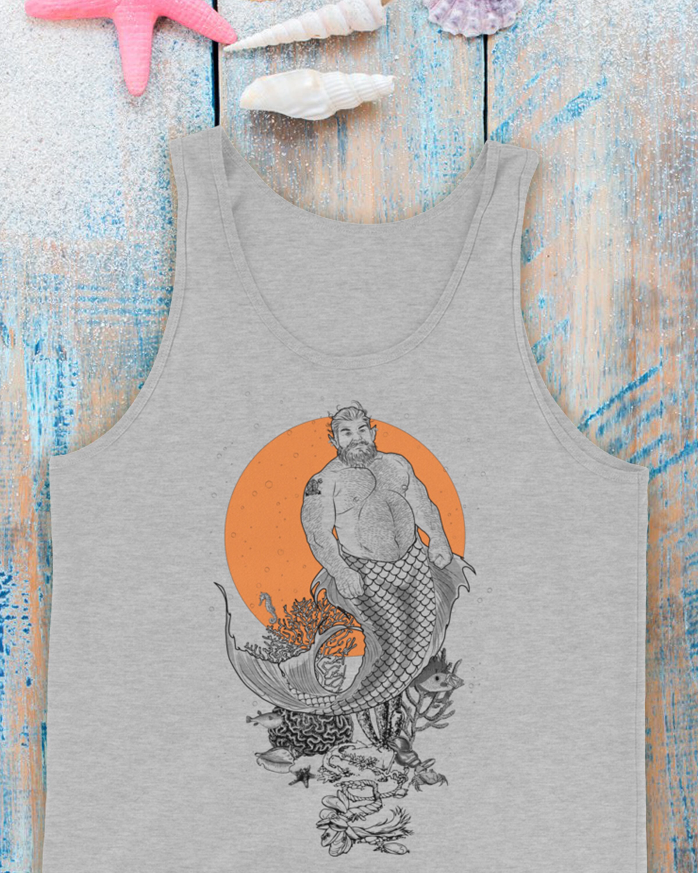 Under The Sea, HUNKY MERMAN Graphic Tank Top