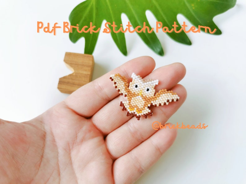 Tawny Own Flying_barn Owl Brick Stitch Pattern for Miyuki - Etsy