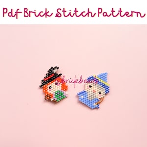Kawaii Witch and Wizard Brick Stitch Pattern for Miyuki Delica Bead ...