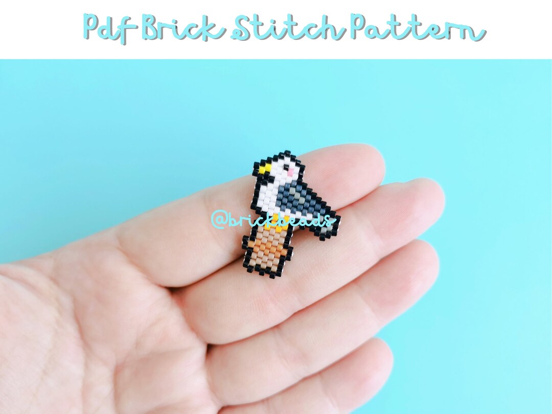Kawaii Seagull _brick Stitch Pattern for Miyuki Delica, Beading Pattern ...