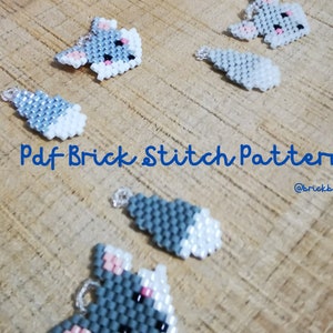 Arctic Fox_brick Stitch Pattern for Miyuki Delica Bead, Beading Pattern ...