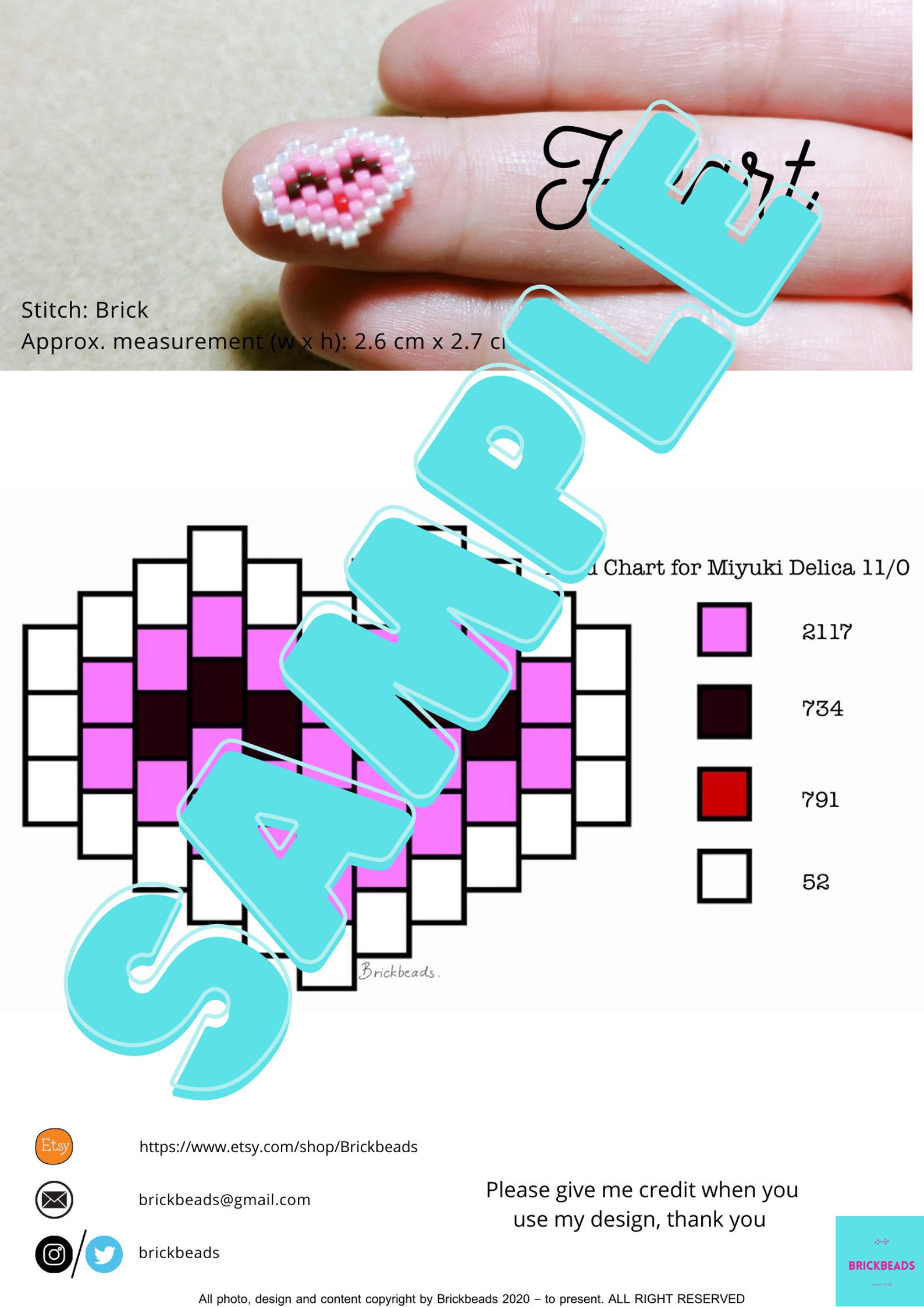 Kawaii Seagull _brick Stitch Pattern for Miyuki Delica, Beading Pattern ...