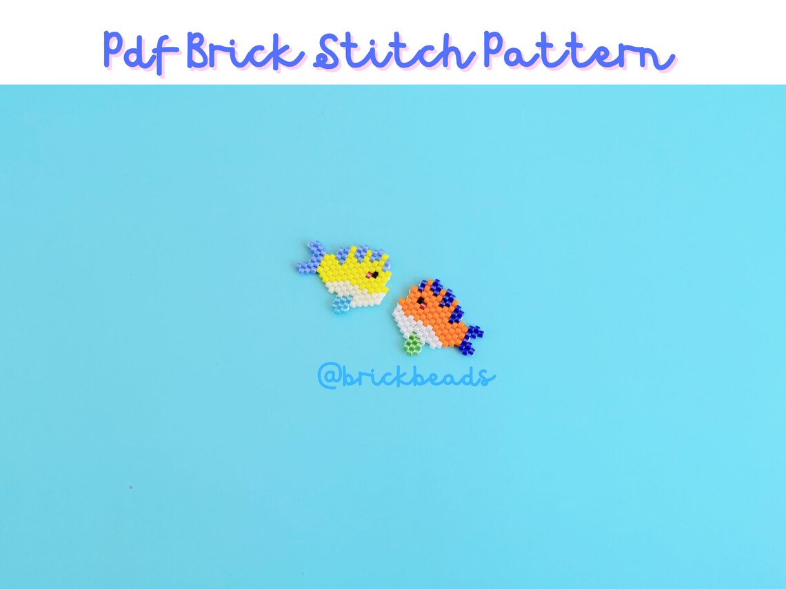 Lover Fish Brick Stitch Pattern for Miyuki Delica Bead | Etsy
