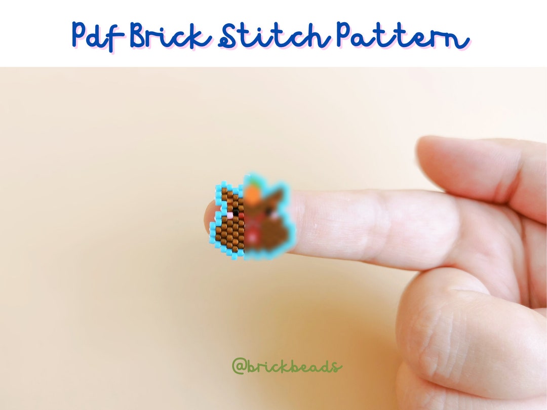 Capybara With an Orange Brick Stitch Pattern for Miyuki Delica Bead ...