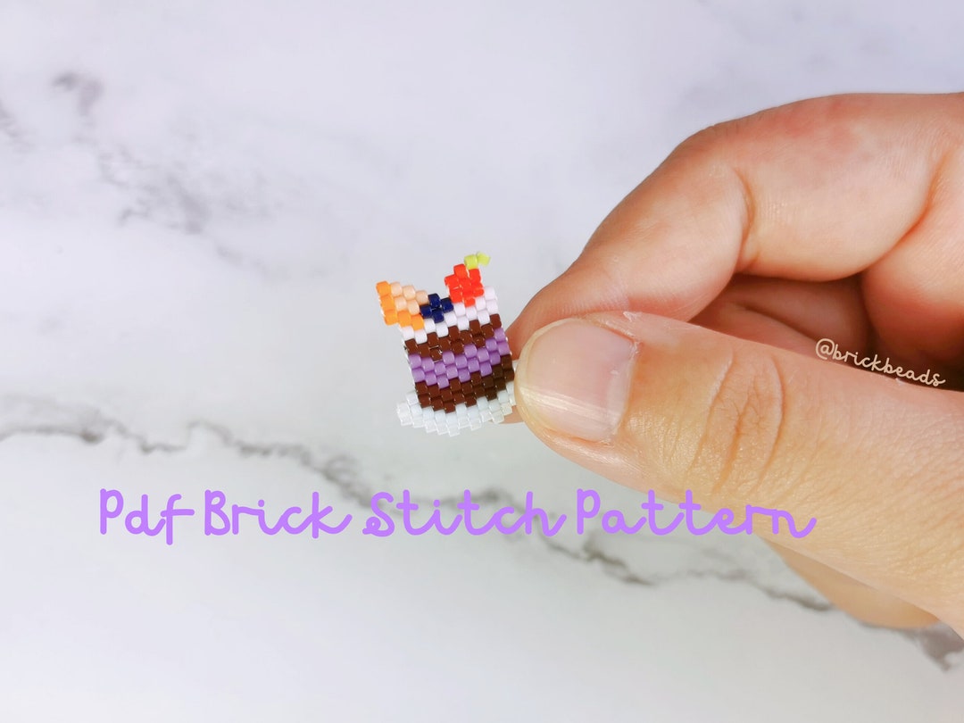 Blueberry Chocolate Cake Brick Stitch Pattern for Miyuki Delica Bead ...