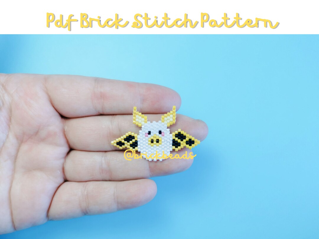 Honduran White Bat Brick Stitch Pattern for Miyuki Delica Bead, Beading ...