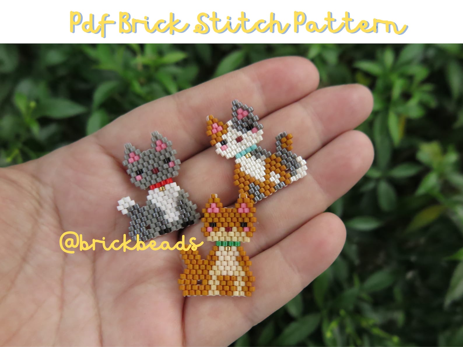 Sitting Cat Brick Stitch Pattern for Miyuki Delica Bead | Etsy