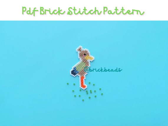 Stork Bird Lover Brick stitch pattern for Miyuki Delica Bead | Etsy