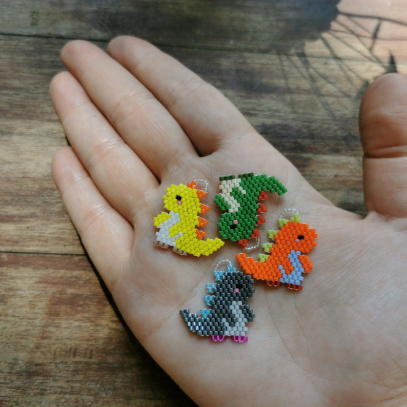 Beaded Godzilla Stitch Marker / Progress Keeper for Knitting Crochet ...