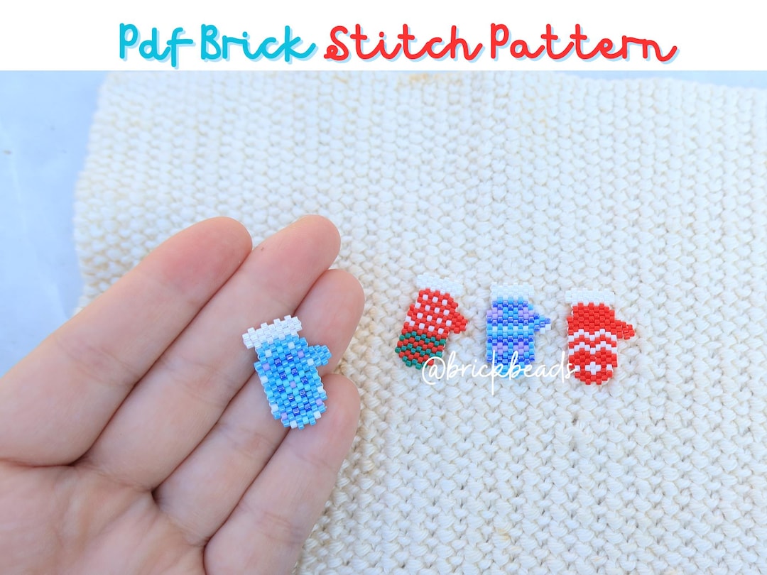 Winter Wonder Mitten, Brick Stitch Pattern for Miyuki Delica Bead ...