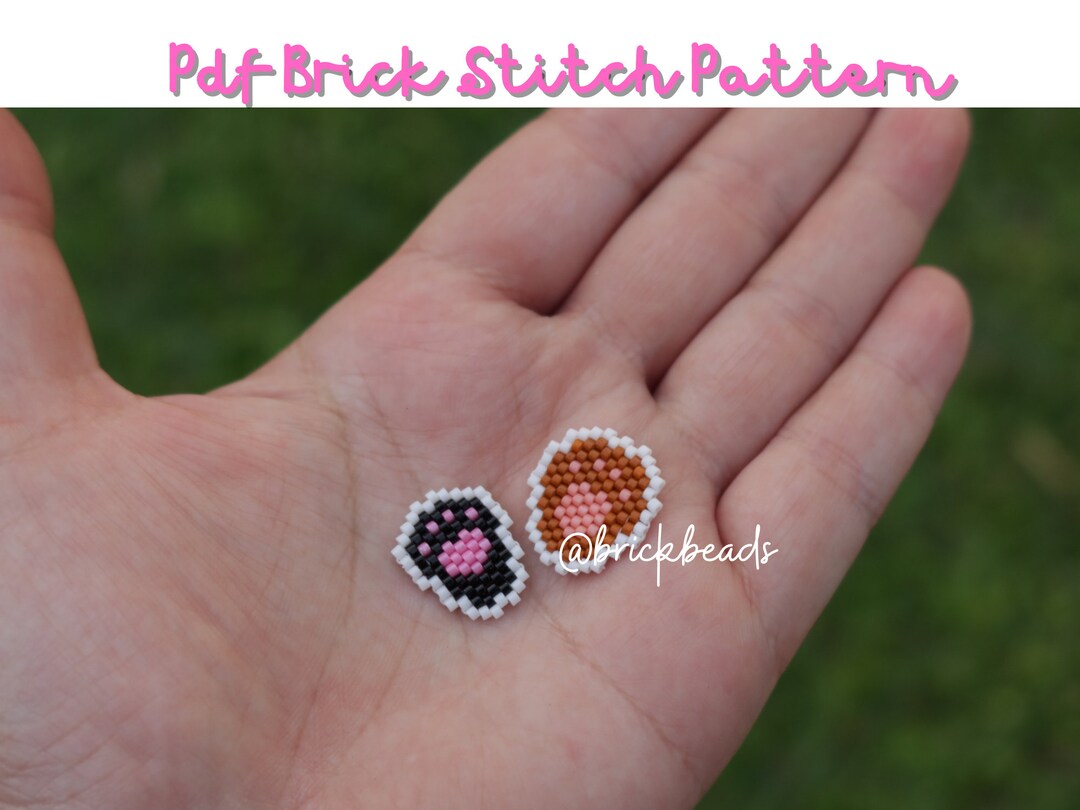 Love Cat Paws, Brick Stitch Pattern for Miyuki Delica, Beading Pattern ...