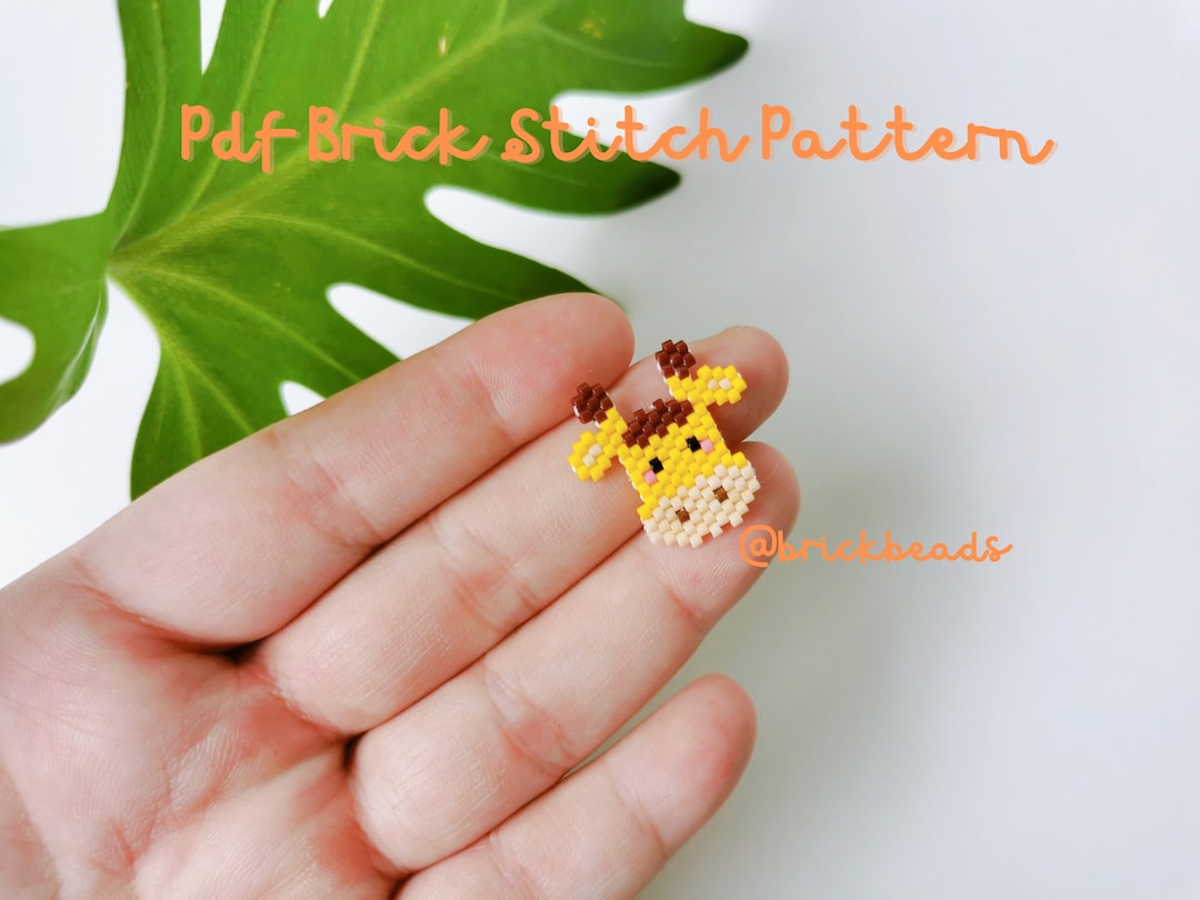 Giraffe Brick Stitch Pattern for Miyuki Delica Bead, Beading Pattern ...