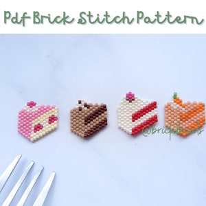Lovely Cake Stitch Pattern for Miyuki Delica Bead, Beading Pattern ...