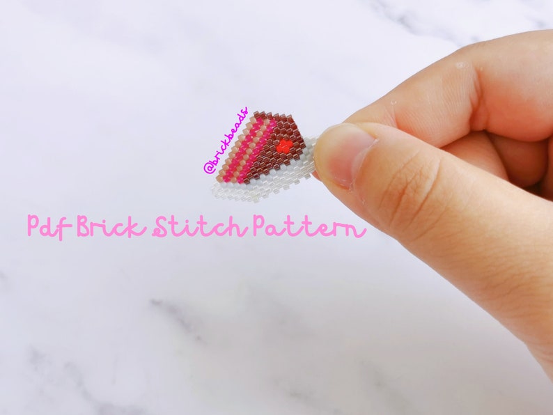 Cherry Chocolate Cake Brick Stitch Pattern for Miyuki Delica Bead ...