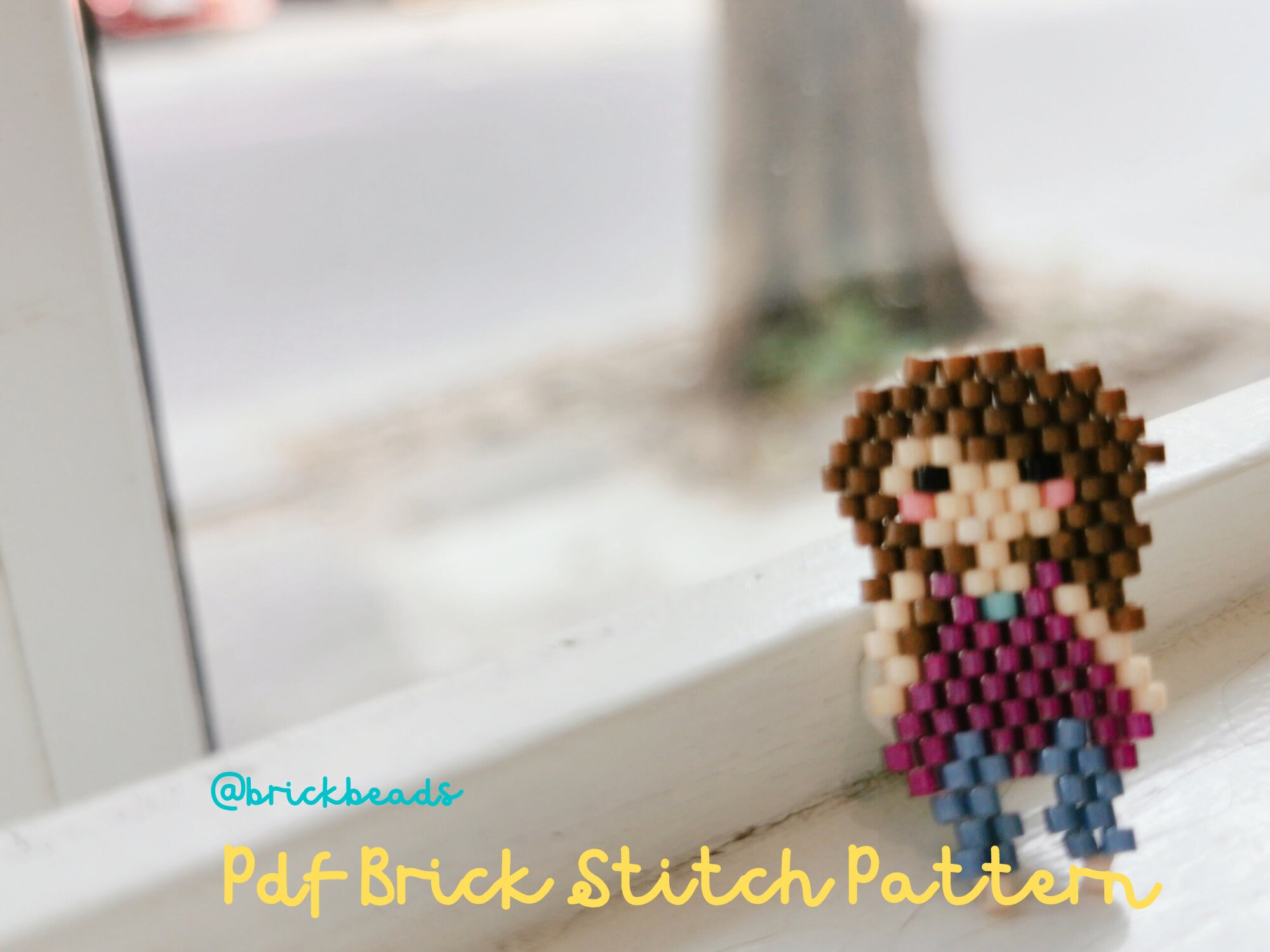 Brunette Girl Brick stitch pattern for Miyuki Delica Bead | Etsy