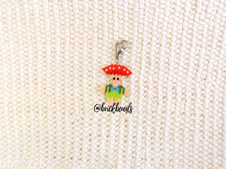 Mr. Mushroom Beaded Stitch Marker / Progress Keeper for - Etsy