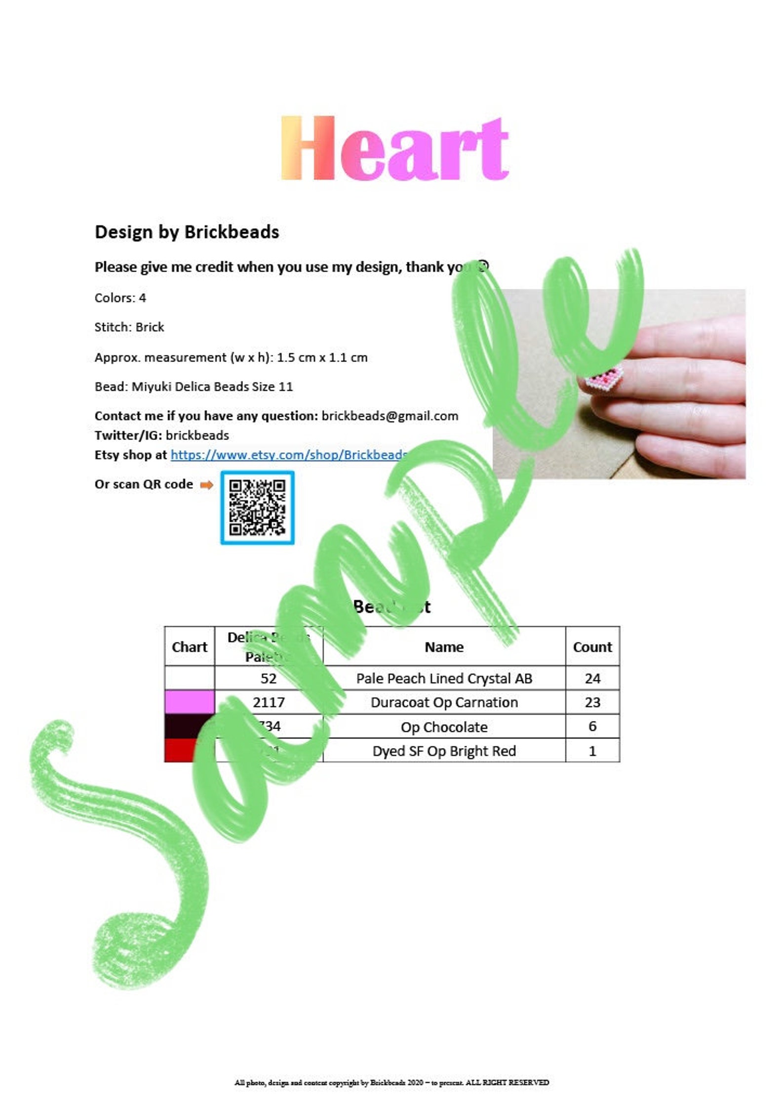 The Mermaid Double Brick Stitch Pattern for Miyuki Delica - Etsy