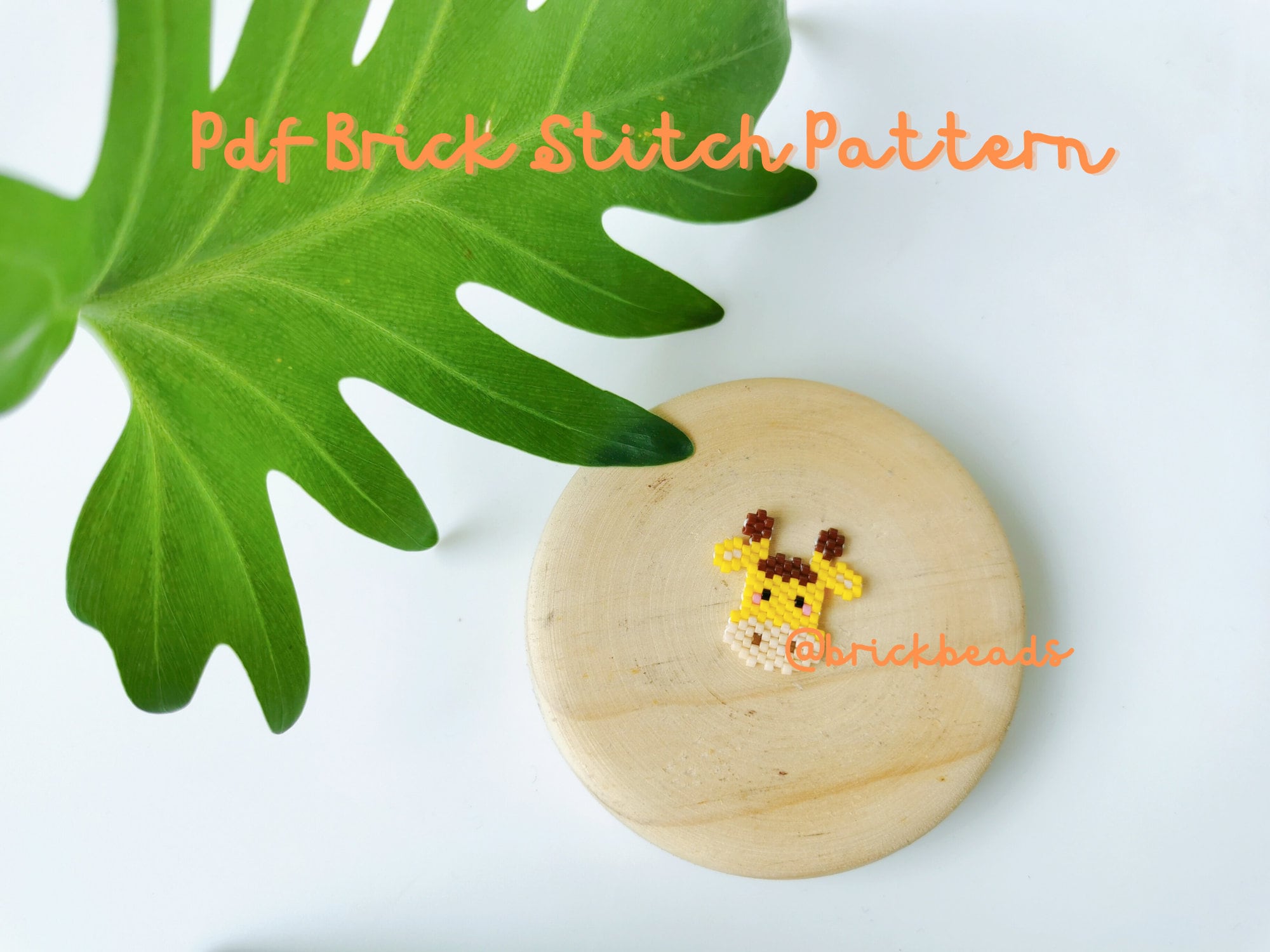 Giraffe Brick Stitch Pattern for Miyuki Delica Bead, Beading Pattern ...