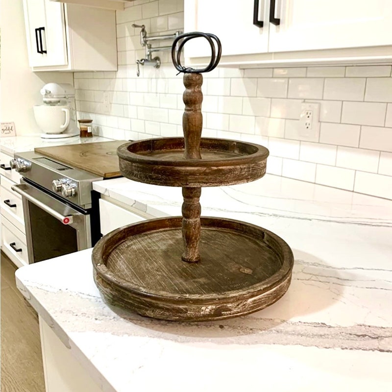 Wood Tiered Tray - Etsy