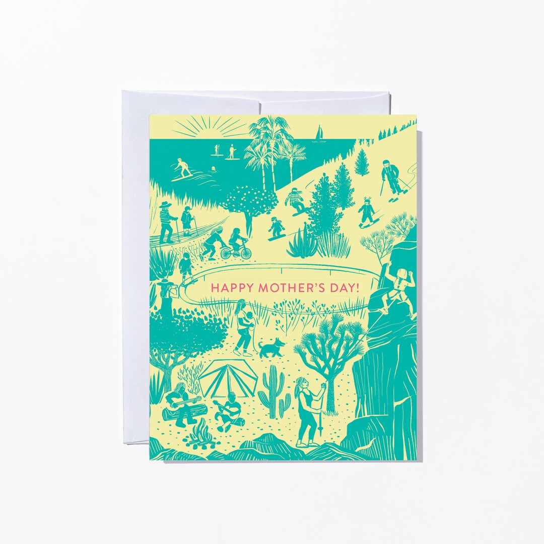 Outdoor Adventure Mom Hiking Camping Mother's Day Card - Etsy