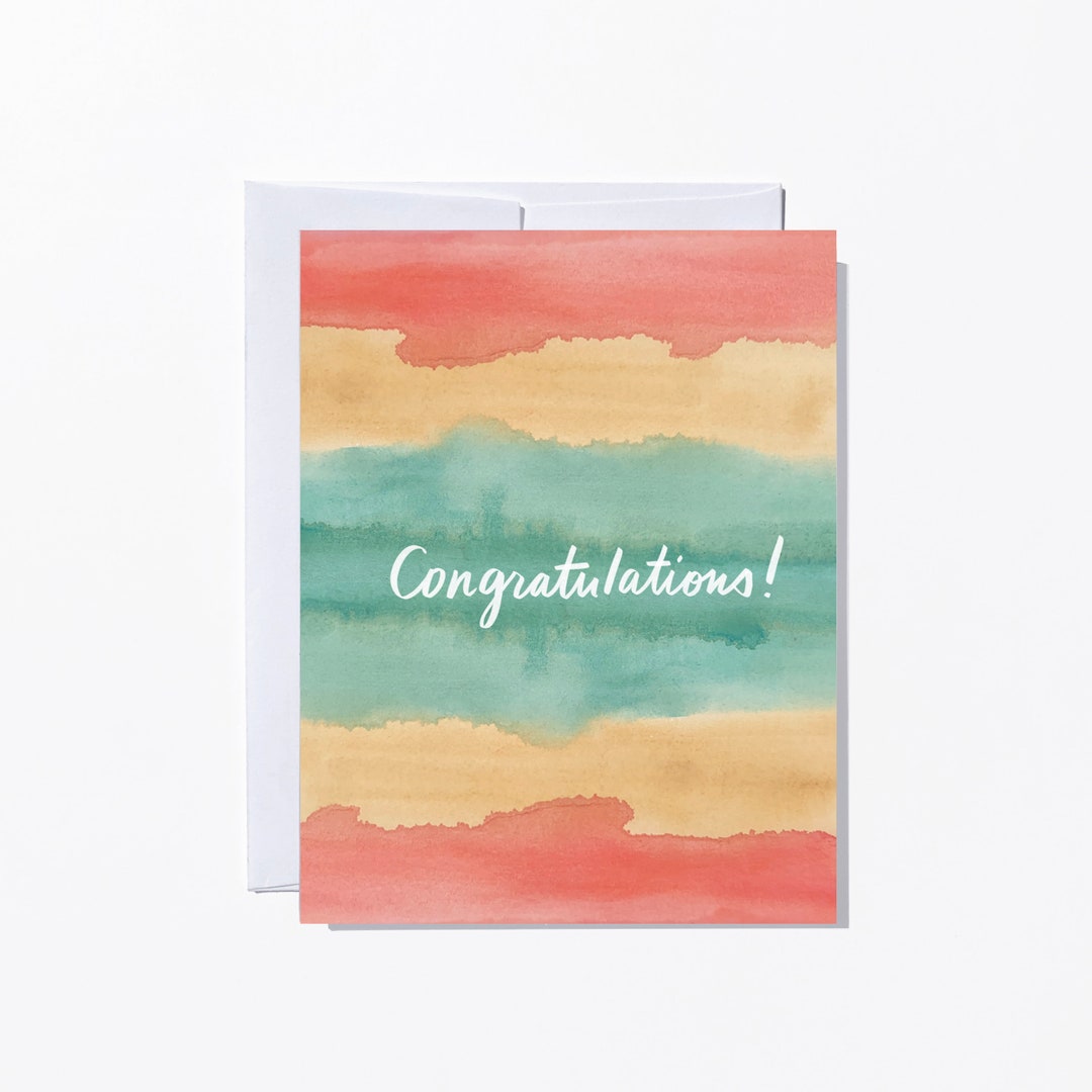 Pastel Congratulations Card - Etsy