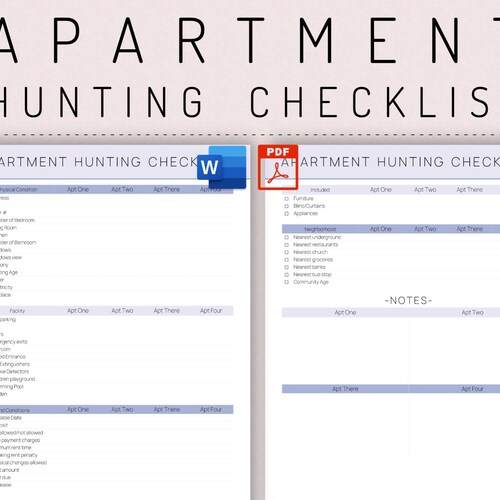 Apartment Hunting Questions Checklist - Etsy
