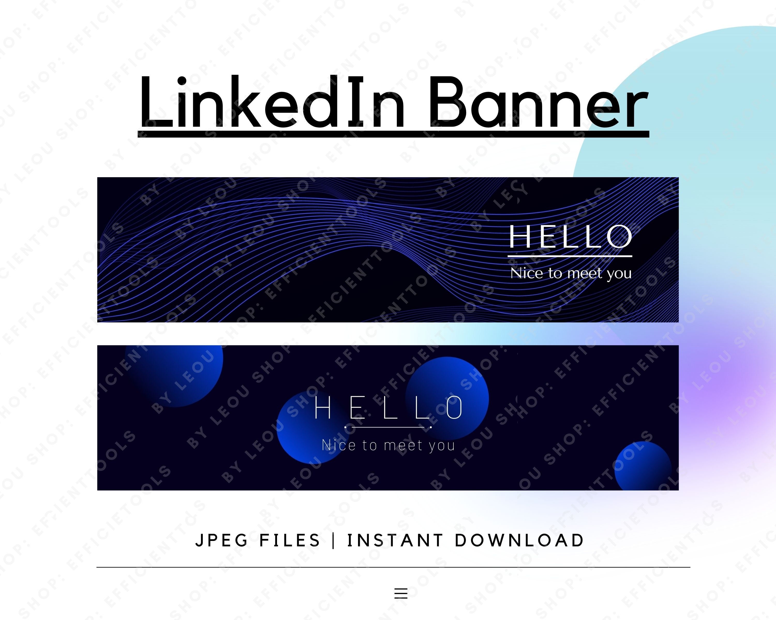 2 LinkedIn Banners Hello Nice to meet you LinkedIn | Etsy