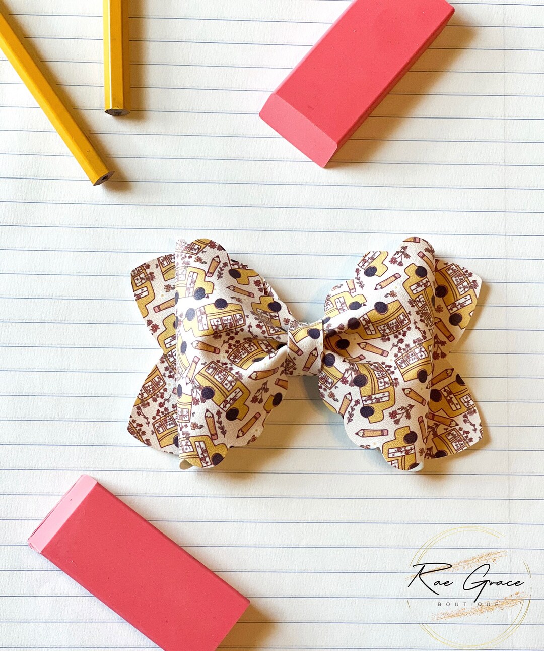 School Bus Hair Bow / Back to School Hair Bow / School Bow - Etsy
