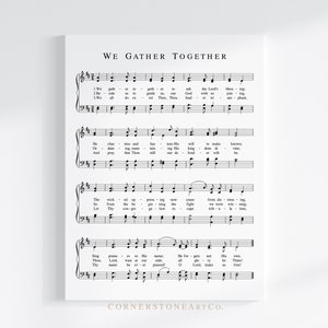 We Gather Together / Hymn Print / Hymn Wall Art / Thanksgiving Hymn ...