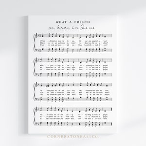 What a Friend We Have in Jesus Hymn Print / Hymn Wall Art / Hymn Sheet ...