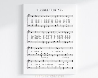 I Surrender All Hymn Print, Printable Hymns, Hymn Music Page, Digital ...