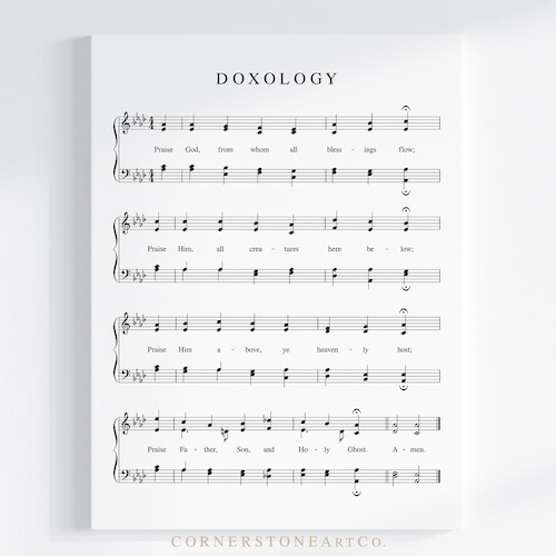 Doxology / Hymn Print / Hymn Wall Art / Hymn Sheet Music / | Etsy