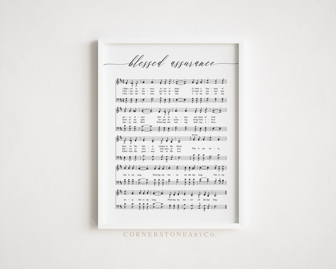 Blessed Assurance Hymn / Hymn Sheet Music / Hymn Print / | Etsy