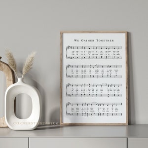We Gather Together / Hymn Print / Hymn Wall Art / Thanksgiving Hymn ...