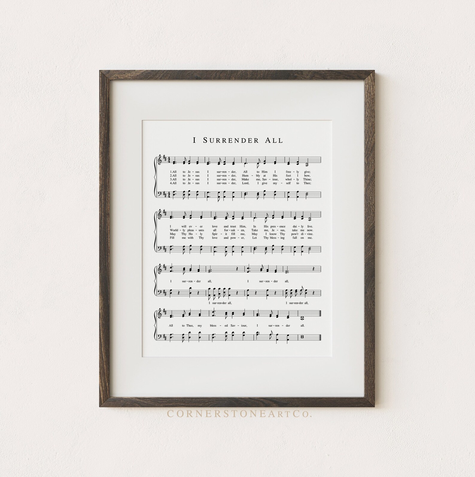 I Surrender All Hymn Print / Hymn Sheet Music / Hymn Prints / - Etsy